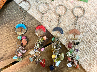 Assorted Tree of Life Stone Key Chain (61tolmckey) - Mission Del Rey ...