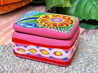 Hand Painted Miniature Clay Jewelry Box 2.25" (2bc553) - Mission Del ...