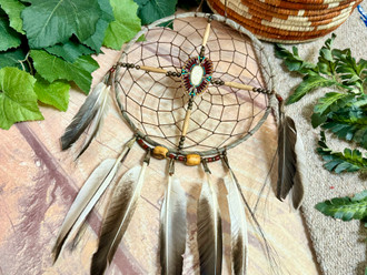 Rustic Native American Dreamcatcher Spirit Wheel 8" -Navajo (36bc263 ...