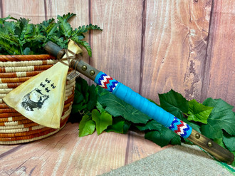 Hand Crafted Creek Indian Deer Bone Tomahawk 18" (29bc60) - Mission Del ...