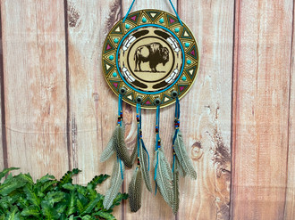 Hanging Etched Wood Mandala Shield 12" -Creek Indian (29bc76) - Mission ...