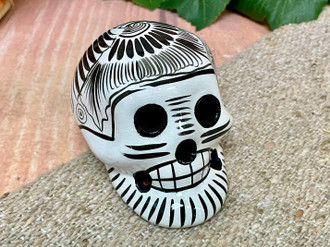 Hand Painted Day Of The Dead Ceramic Skull 4" (2bc622)