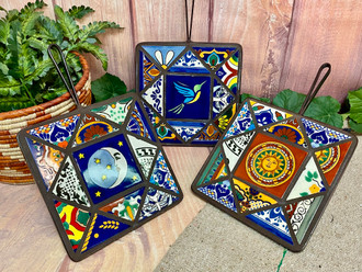 Assorted Talavera Ceramic Tile Trivets 14.5