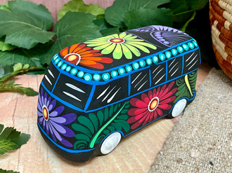 Ceramic Mexican Pottery Love Bus 7" (2bc637)