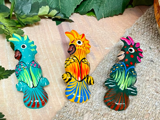 Assorted Painted Ceramic Parakeet Magnets 3" (199bc10)