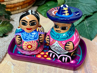 Classic Pancho and Maria Ceramic Shaker Set -Purple (95bc133)