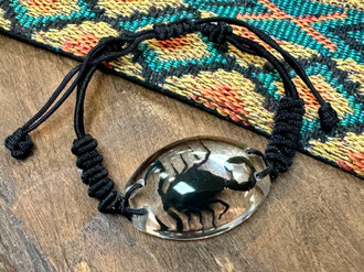 Black Scorpion Pull String Bracelet (186bc6)