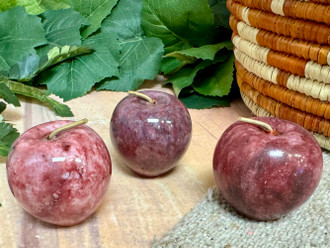 Natural Polished Onyx Stone Apple -Red (200bc5135)