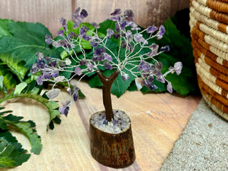 Amethyst Gemstone 100 Leaf Tree 6" (203bc2)