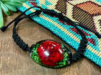 Genuine Rose Pull String Bracelet (186fl1403q11)