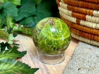 Green Opal Stone of Change Sphere w/ Stand (206bc7)