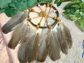 Native American Spirit Wheel 6" -Orange Crystal (9bc76)