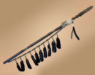Navajo Indian Draped Lance 53" -Serrated Blade (34bc452)