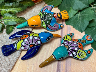 Assorted Hand Painted Talavera Hummingbirds 6" (208bc35)