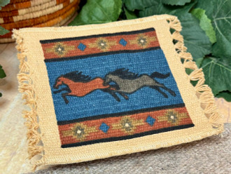 Western Cotton Coasters 6x6" -Mustang Colors (1hic301a)