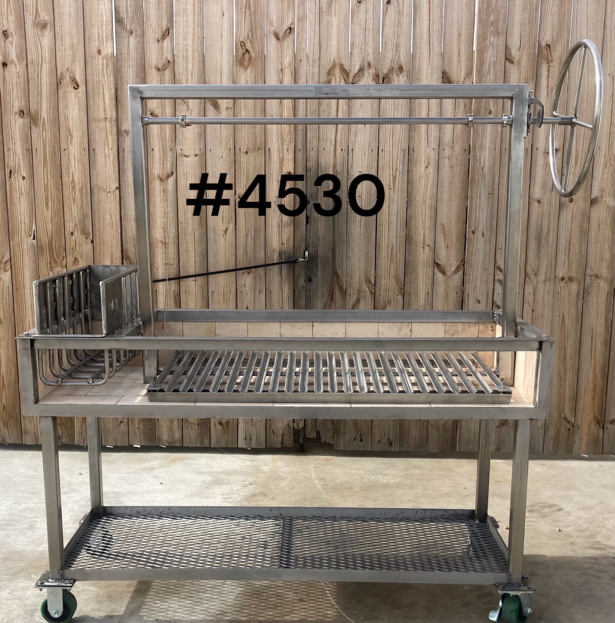 Mobile Stainless Argentine Grill with Brasero | #4767 + Free Tools