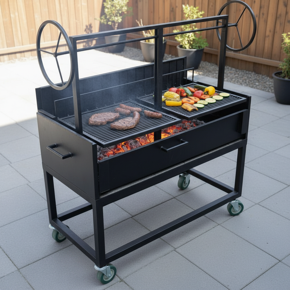 Mobile Split Argentine Grill with Rear Brasero | Base Unit #9991