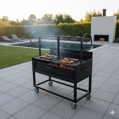 Mobile Split Argentine Grill with Rear Brasero | Base Unit #9991