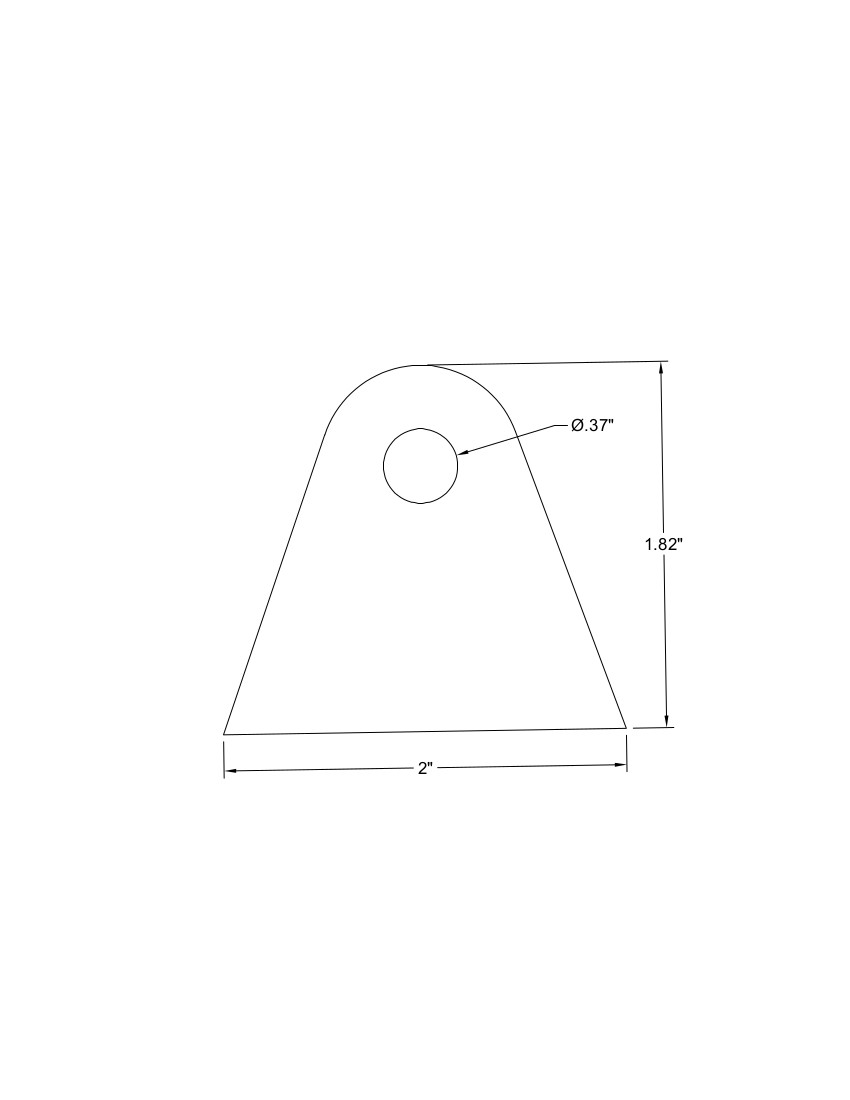 USA Laser Cut Weld On Shock Strut Tab Flat Bottom and .37" Hole 10 ...