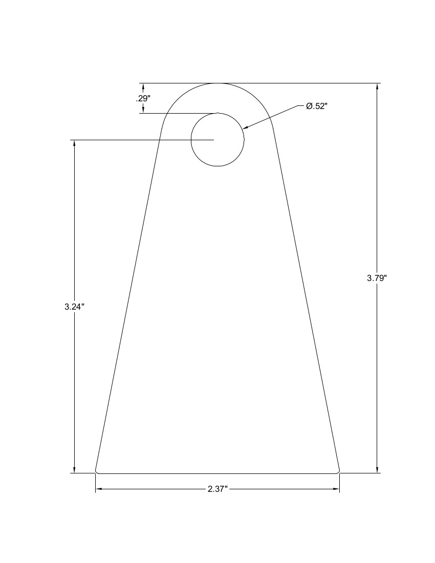 USA Laser Cut Weld On Shock Strut Tab Round Bottom and .5" Hole 10 ...