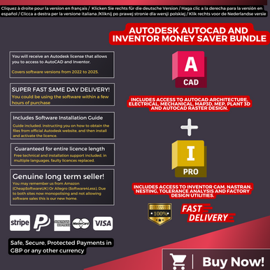 Autodesk AutoCAD and Inventor Software Licence | 12 Hour Delivery