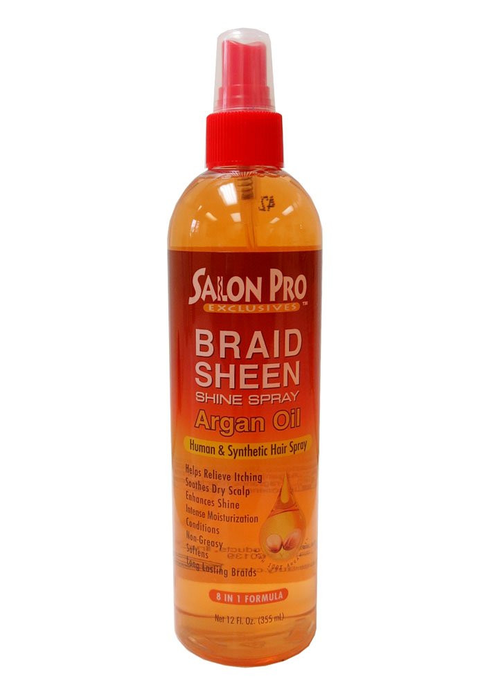 Salon Pro Braid Sheen Shine Spray 8 in 1 Formula 12 oz.