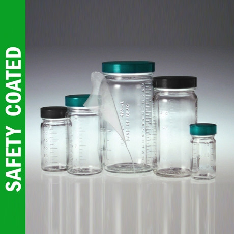 Safety Coated Graduated Jar, 16oz, Green, PTFE Lined Cap, case/24