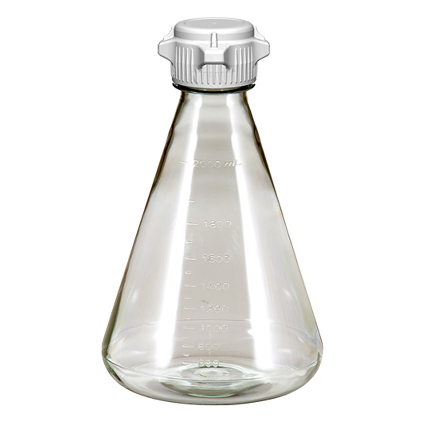 Erlenmeyer Flasks, PC, 2 Liter with 53B Cap Sterile, EZClear®, case/6