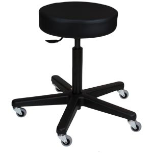 Pneumatic Exam Stool, Black, (5) Leg, Black Composite Base
