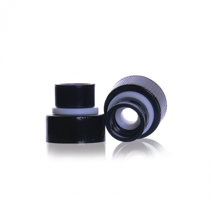 Wheaton® CONNECTION® Screw Thread Connector, With Black Phenolic Cap ...