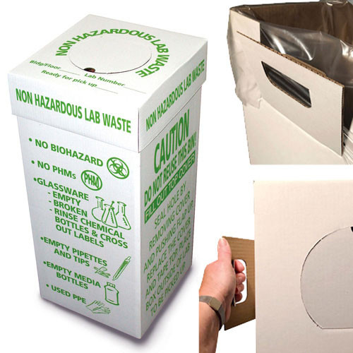 Dynalon 797055 Non-Hazardous Lab Waste Bin, case/6