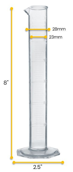 Measuring Cylinder, 50mL, Class B, Octagonal Base, TPX Plastic ...