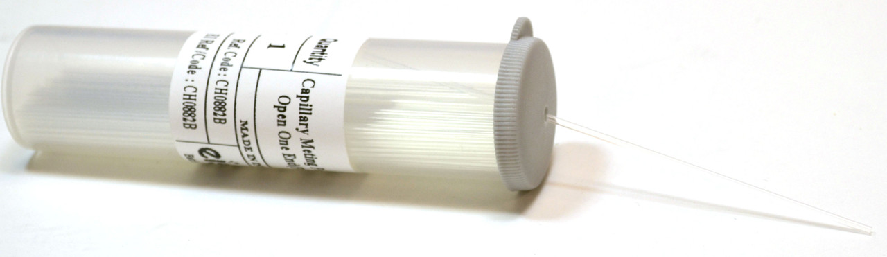 Borosilicate Glass Capillary Melting Tube in Receptacle with One Open End