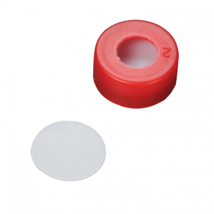 Wheaton® MicroLiter® 11 mm Snap Cap With Septa, PTFE Disk Septa, Red ...