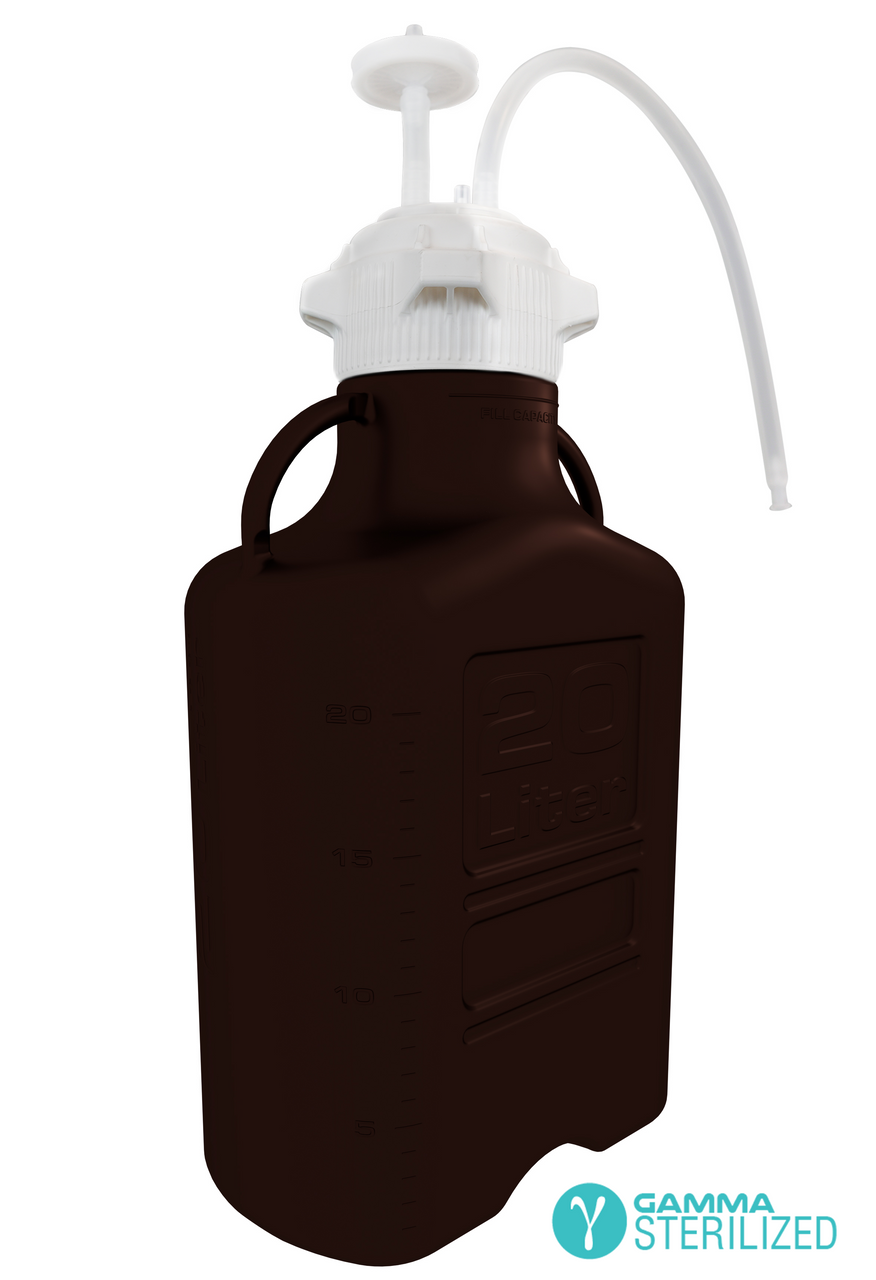 EZBio Single-Use Assembly, 20 Liter Carboy, Dark Amber, Sterile ...