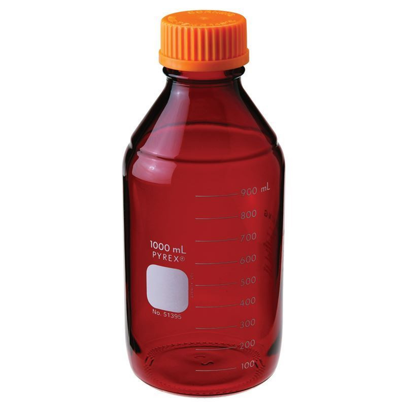 Graduated Pyrex® Media Bottle, Borosilicate Glass, 100mL, Low Actinic ...