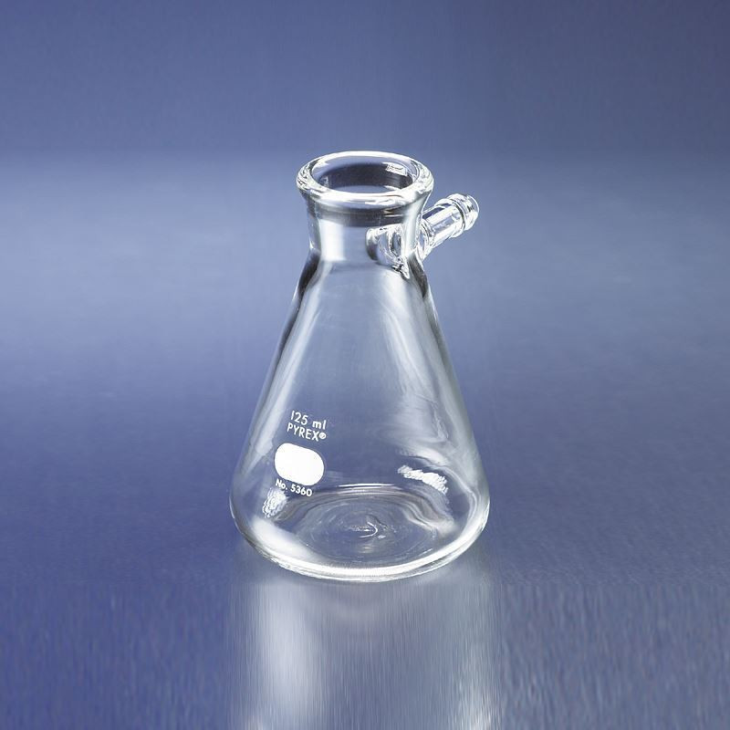 Erlenmeyer Filtering Flask, Hose Connection, 125mL, case/6