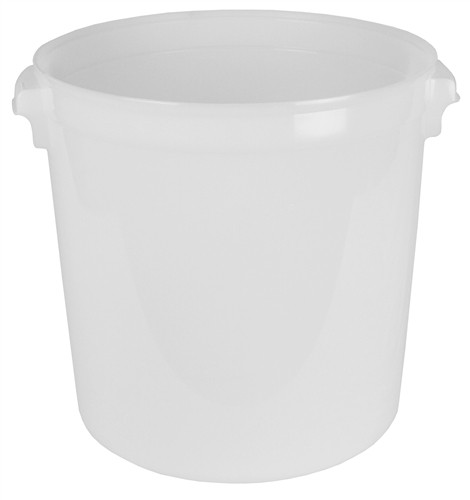 40 Quart Round Lab Storage Containers for Solids, Natural HDPE, case/6