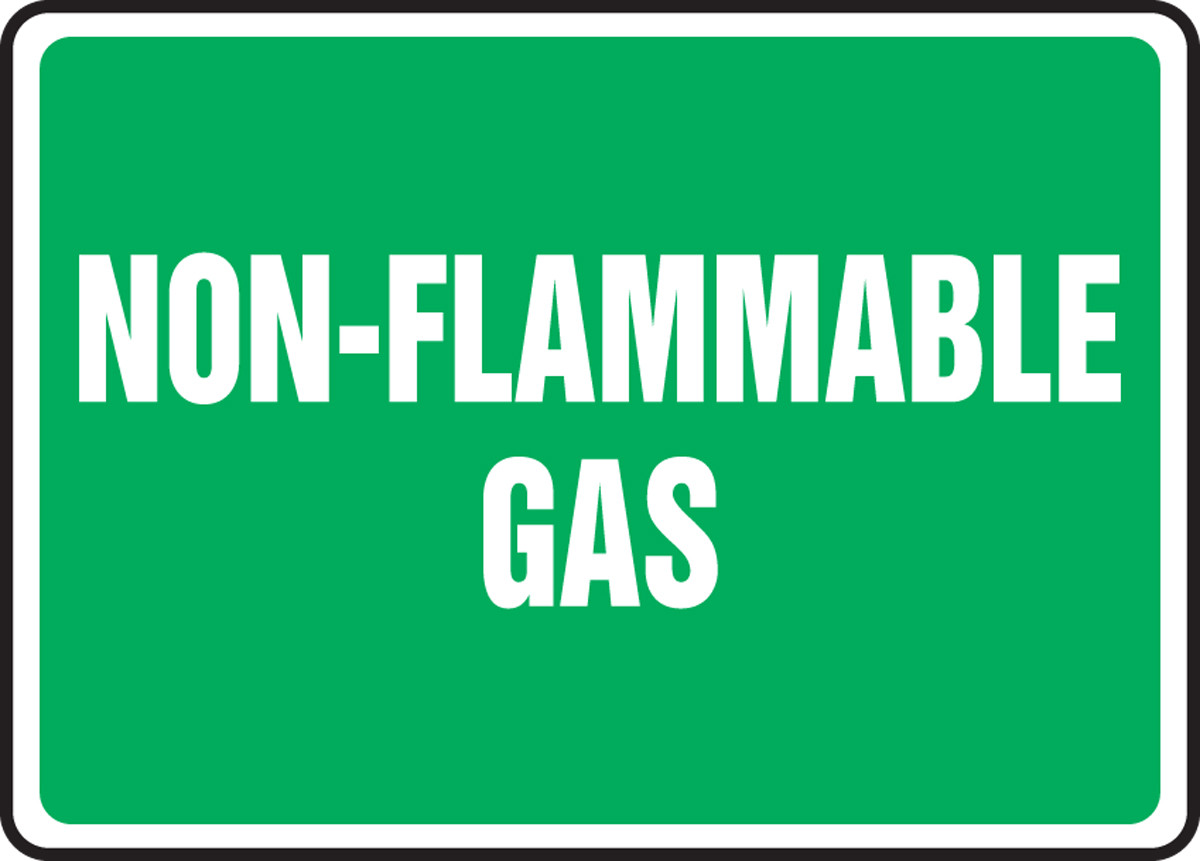 Safety Sign-Non-Flammable Gas, 10 x 14", Each
