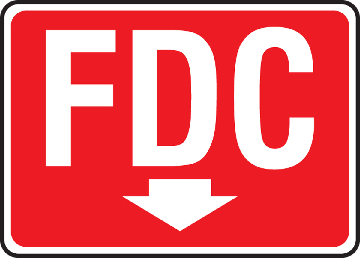 Safety Sign-FDC (Down Arrow), 10 x 14", Each