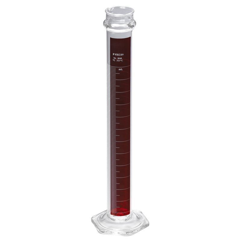 Cylinder, 100mL, Red Stripe, Reinforcement Bead, each