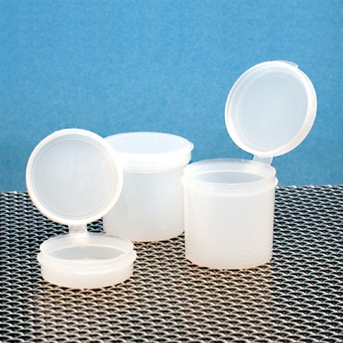 Pop-Top Plastic Jars with Hinged Lid, 1 oz Squat, case/100