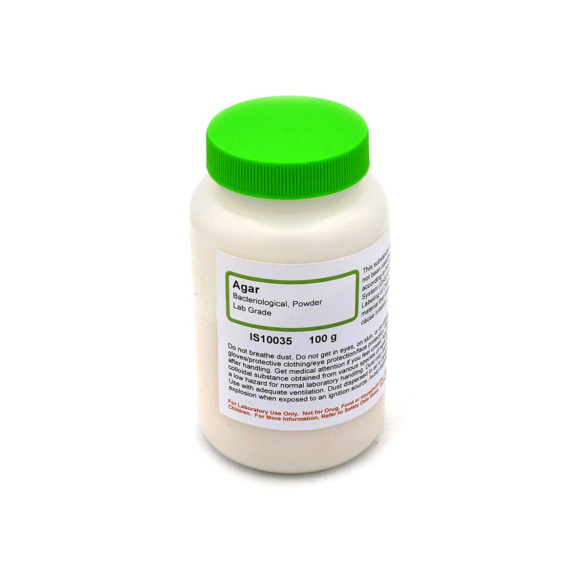 Agar, Bacteriological Powder, Lab Grade, 100 Grams