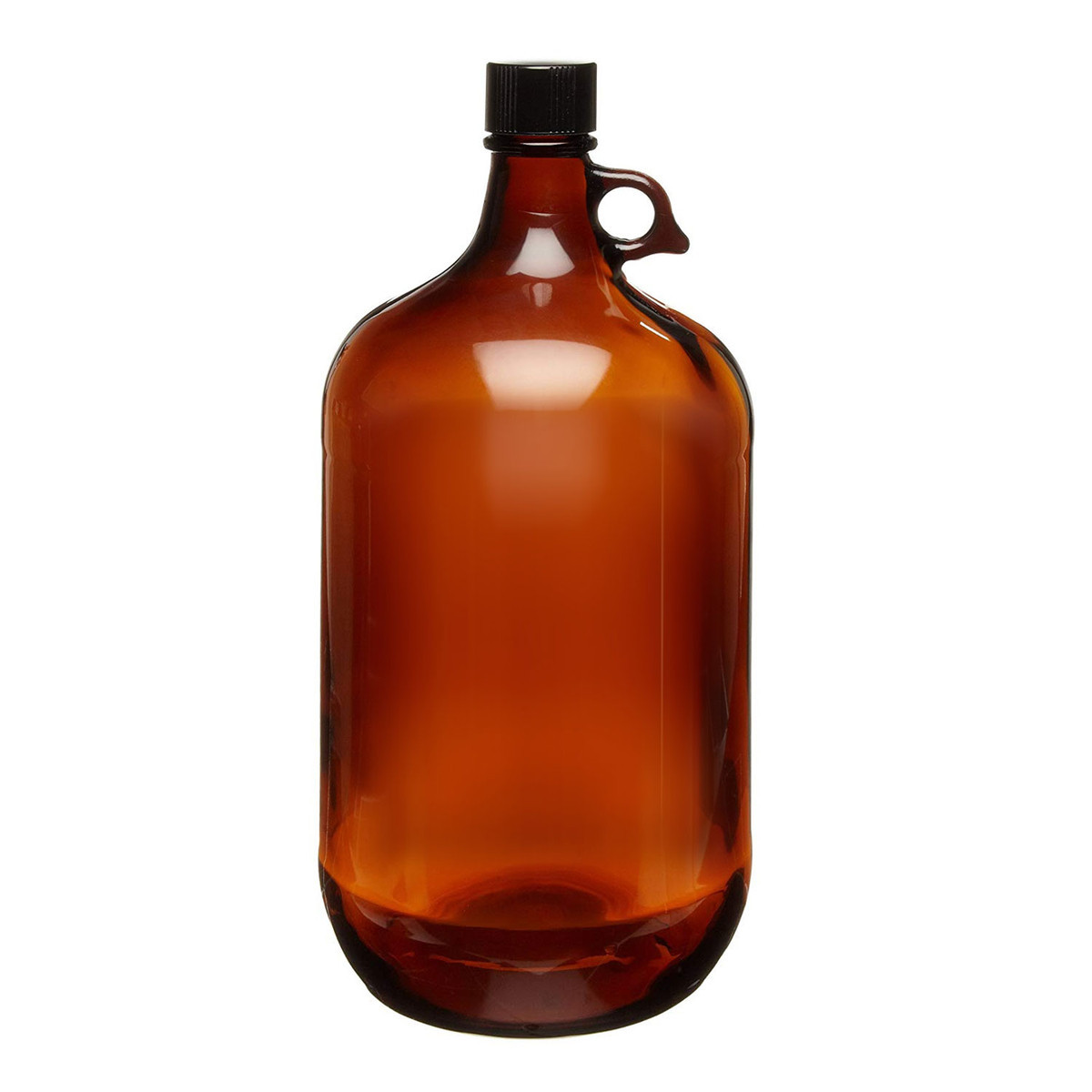 4 Liter Amber Glass Bottle with, PTFE Lined Cap, each