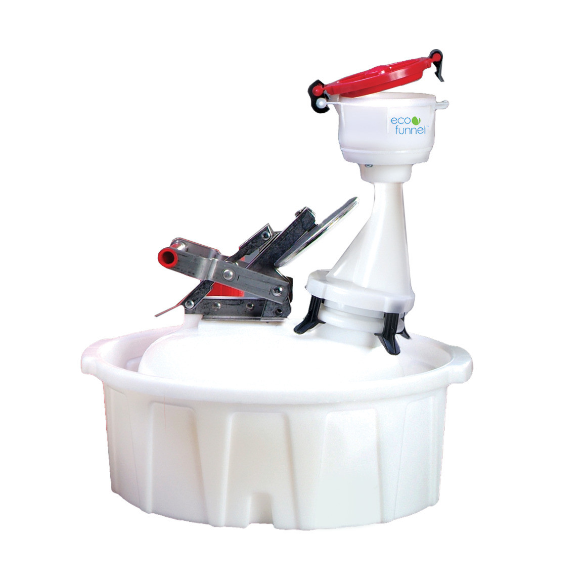 4" ECO Funnel® system with Justrite® 2 gal safety can and secondary ...