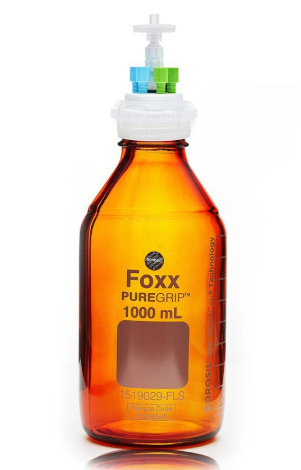 PUREGRIP Universal HPLC Solvent Bottle Kit: 1L Amber 4-Port GL45 ...