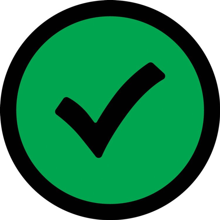 Social Distancing Pavement Sign, Check Mark Symbol, 17", Green