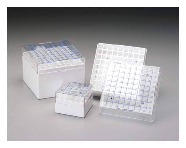 Nalgene CryoBoxes, (25) 1.2-2.0mL Cryotube, White PC, case/48
