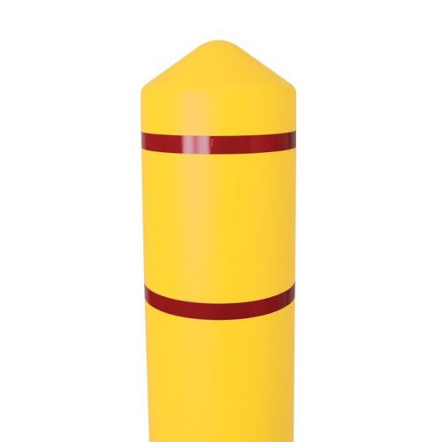 6" x 56" Red Reflective Stripes, Bollard Cover, Yellow