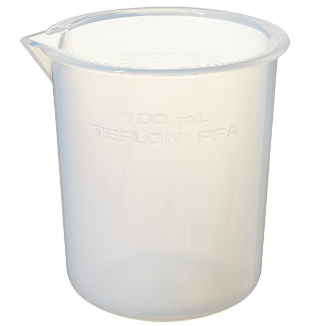 Nalgene® 1510-1000 Teflon PFA Beaker, Low-form Griffin, 1 Liter, case/4